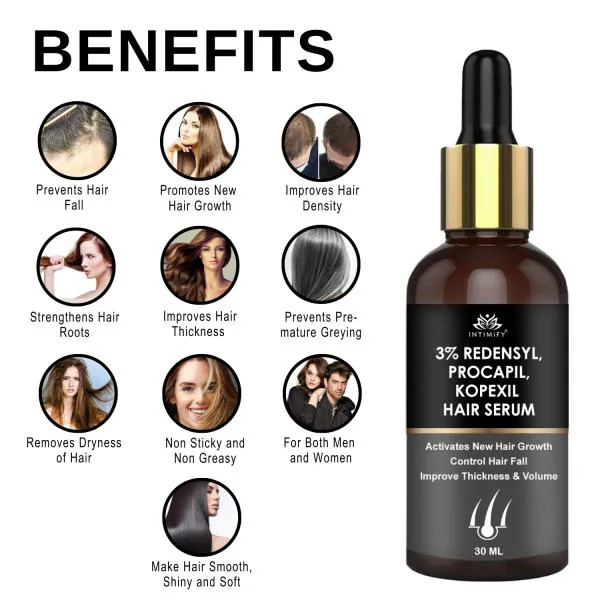 Intimify 3% Redensyl, Procapil, Kopexil Hair Serum Strengthens Hair ...