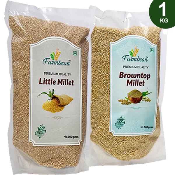 Farmbean Millets Combo 1KG Pack of 2| Natural Grains Unpolished Millets ...