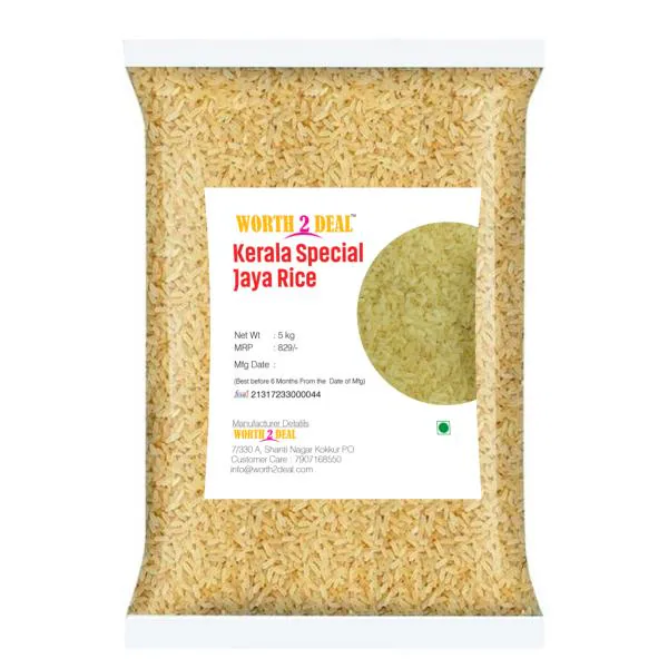 Worth2Deal Kerala Special Parboiled Jaya Rice, Traditional White Rice ...
