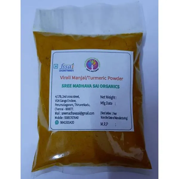 Sree Madhava Sai Organics Dried Virali Manjal Powder/Turmeric Puja and ...