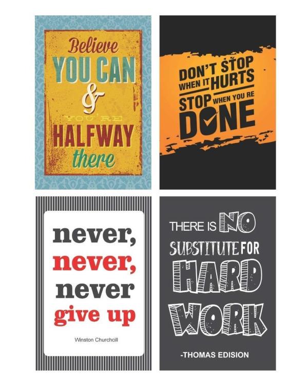 Paper Plane Design Quote Motivational Poster (Size 12 x 18 inch) Set of ...