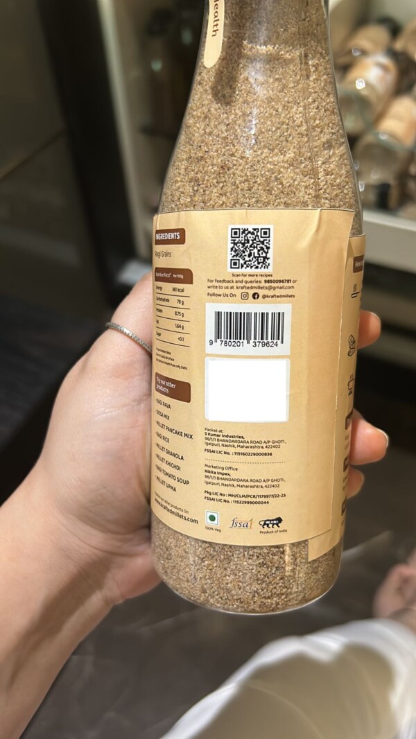 KRAFTED MILLETS Ragi Rava 380 g - JioMart