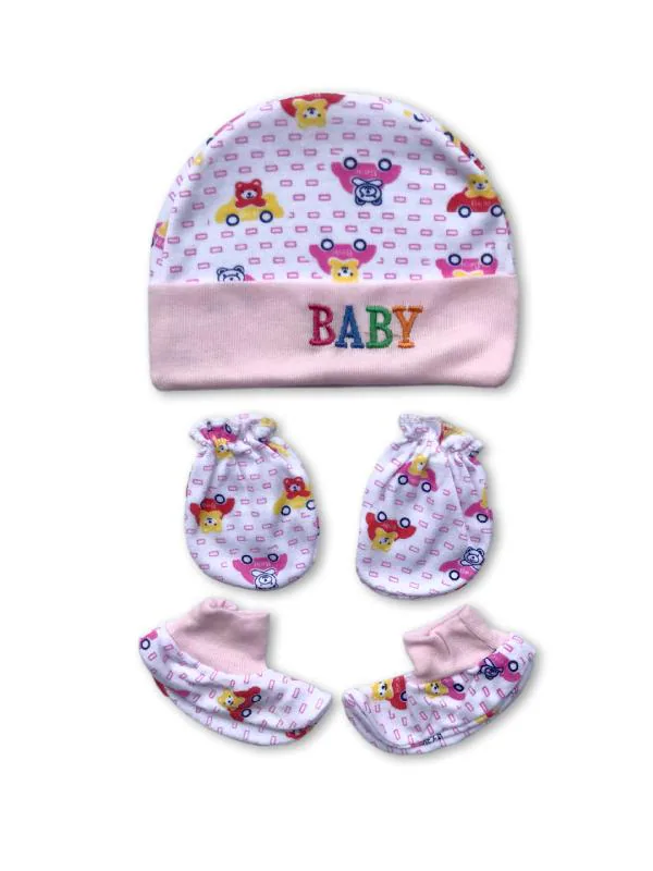 Moms Home Newborn Baby Cap Mitten Bootie Set Gentle to Baby Delicate ...