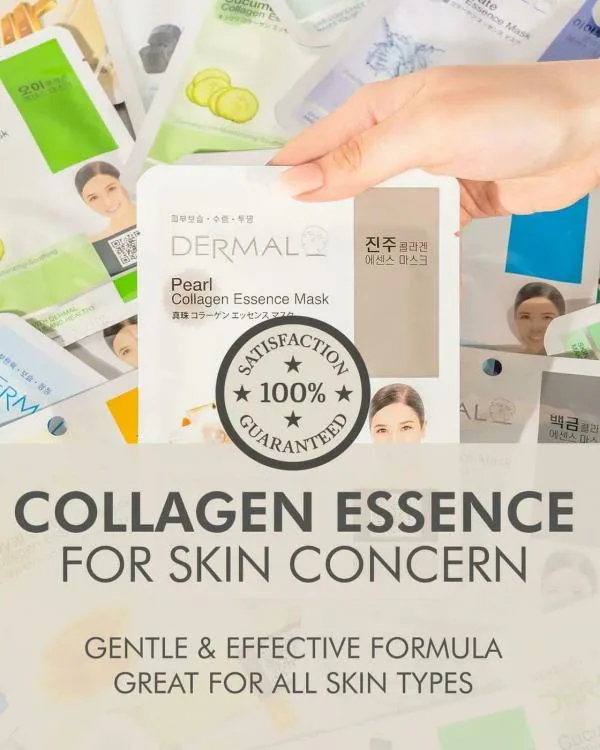 Dermal Collagen Essence Full Face Facial Mask Sheet Combination Skin ...