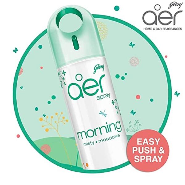 Godrej aer spray, Home & Office Air Freshener - Morning Misty Meadows ...