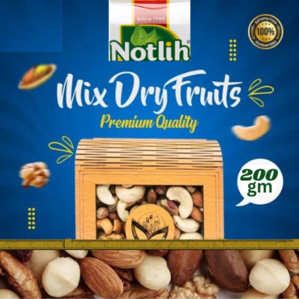 Notlih Mix dry Fruits + Walnuts+ Anjeer + Almonds 200gm*4 - JioMart