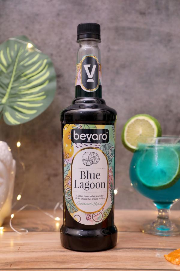 BEVARO Mint Mojito Syrup and Blue Lagoon Syrup Combo, 300ml each, Pack ...