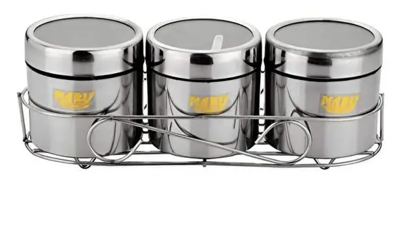 MARU Stainless Steel Masala Container | Set of 3 Masala Dabba With Wire ...