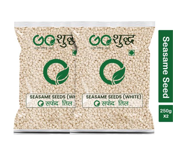Goshudh Best Quality White Sesame Seed-250gm Each (Pack Of 2) Safed ...