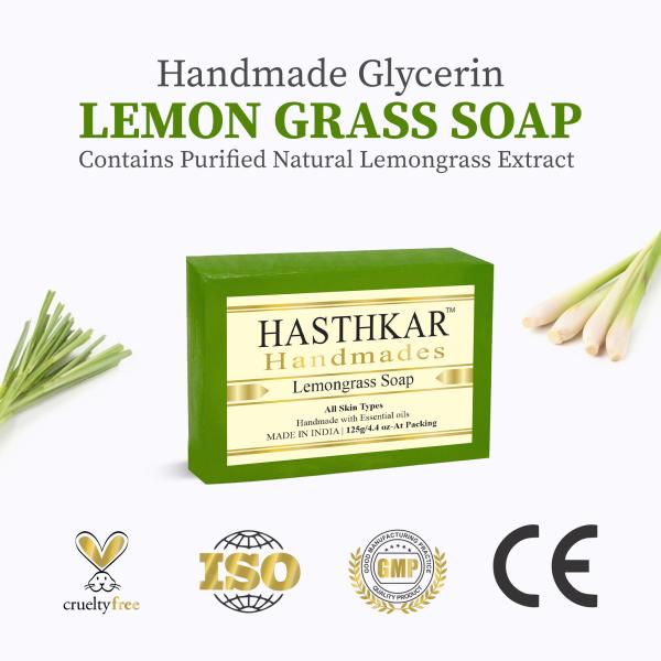 Hasthkar Handmades Glycerine Natural Lemon grass Soap 125Gm Pack of 3 ...
