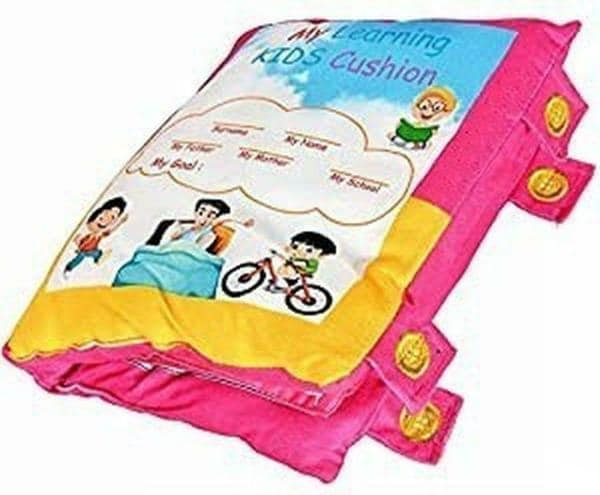 BHVMEY Pink Printed Velvet Educational Alphabet Learning Soft Cushion ...
