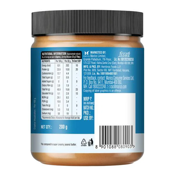 Saffola Fittify Whey Protein Peanut Butter Unsweetened Extra Crunchy ...