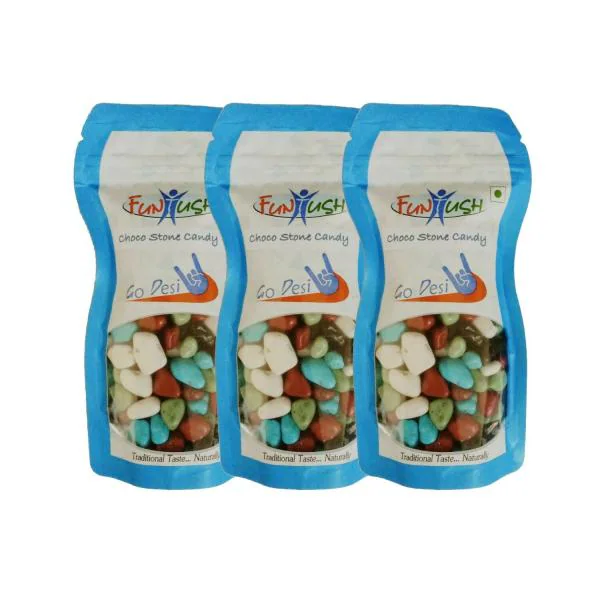 Funtush Choco Stone Candy 150g Pack of 3 | Stone Chocolate - JioMart