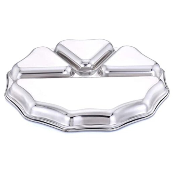 Expresso Heavy Duty Stainless Steel Round New Dinner Plate w/ 4 ...