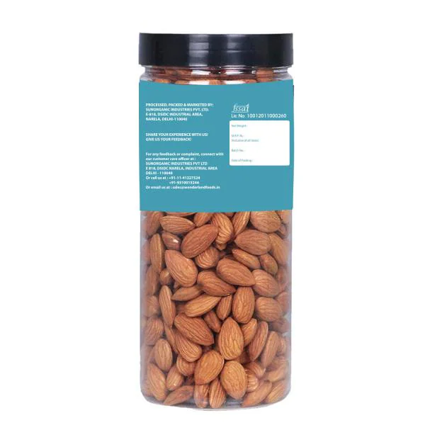 Wonderland Foods - California Hand Picked Almond (Badam) 1Kg (500g X 2 Jar) - JioMart