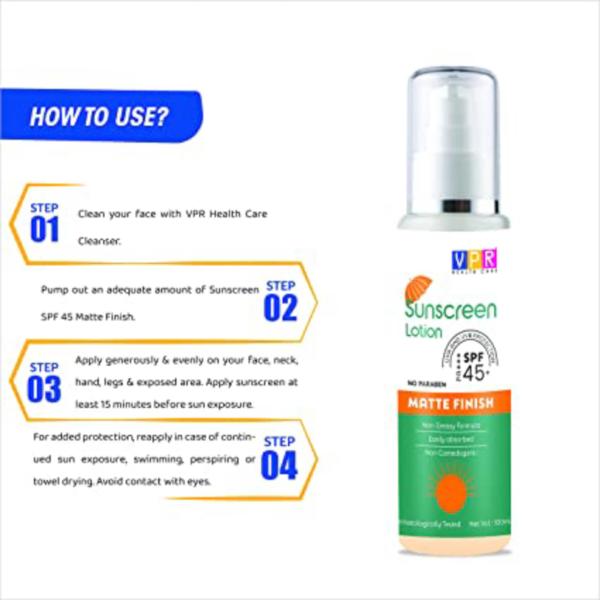 VPR Health Care UVA & UVB Blue Light Protection Matt Finish Sunscreen ...