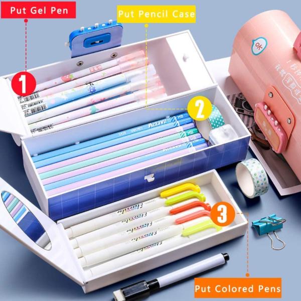Crackles Kids Pen And Pencil Box - Suitcase Style Multi Layer Password ...