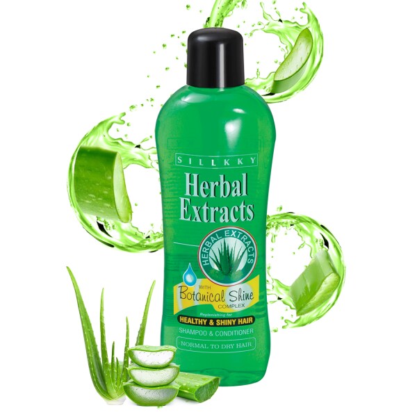 Sillkky Herbal Extracts Aloe Vera with Botanical Shine Complex Shampoo ...
