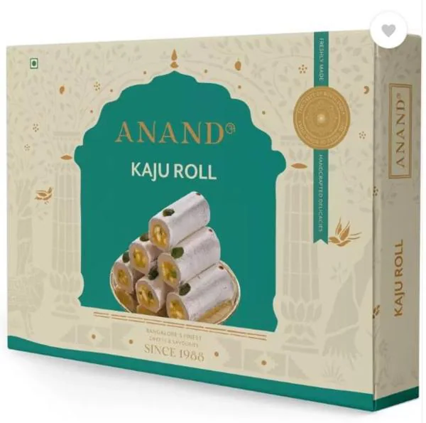 Anand Sweets Kaju Roll with Layers of Pulped Genuine Cashew and Nutty ...