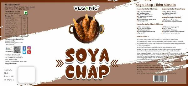 Veganic SOYA Chaap 850 GM | SOYA Chaap Sticks in Brine | Dried SOYA Chap Weight 500 GM | Fresh ...