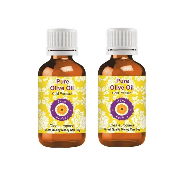 Deve Herbes Pure Olive Oil (Olea europaea) Natural Therapeutic Grade Cold Pressed (Pack of Two ...