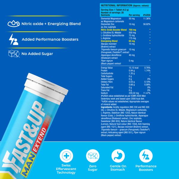 Fast&Up Man Extend | Testofen, Fenugreek Extract | Shatavari | Brahmi ...