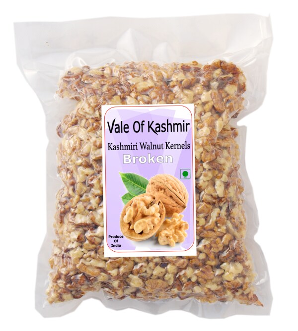 Vale Of Kashmir Broken Walnut Kernels Without Shell Walnuts 500 gram, Akhrot Tukda Giri Magaz ...
