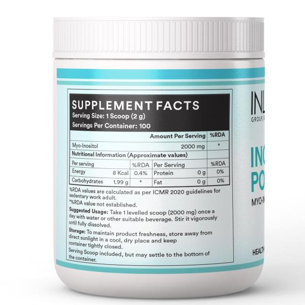 INLIFE Myo Inositol Powder Supplement 2000mg for PCOS, Helps Manage ...