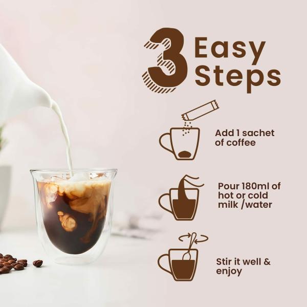 BEVZILLA Instant Coffee Powder - 48 Sachets (Hazelnut)| Hot & Cold ...