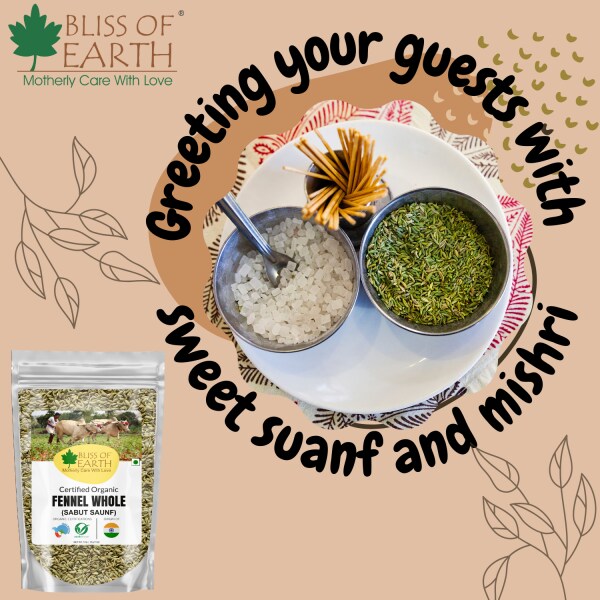 Bliss of Earth Certified Organic Fennel seed ( Saunf) Indian Spice ...