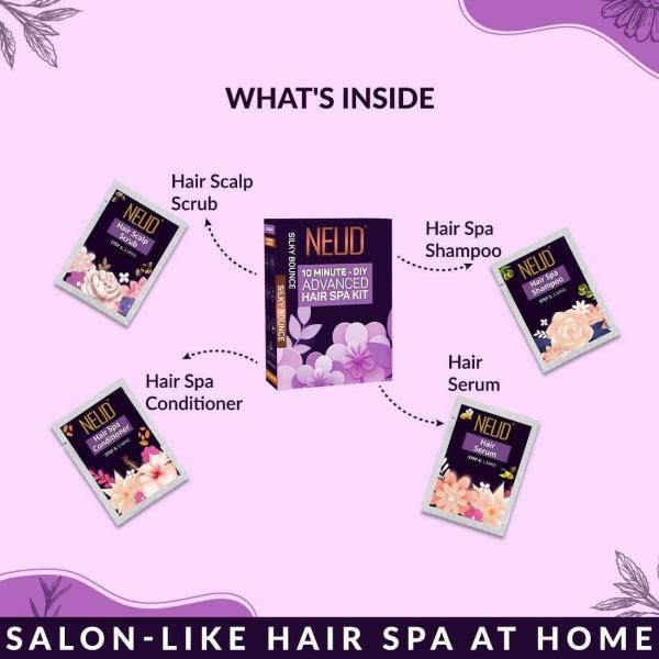 NEUD 4-Step DIY Advanced Hair Spa Kit for Salon-Like Silky Bounce at ...