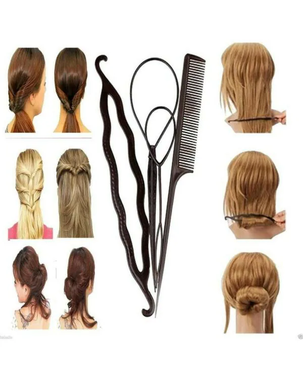 LYTIX Women Black Synthetic Banana Bumpit Hair Puff Up Maker Donut ...