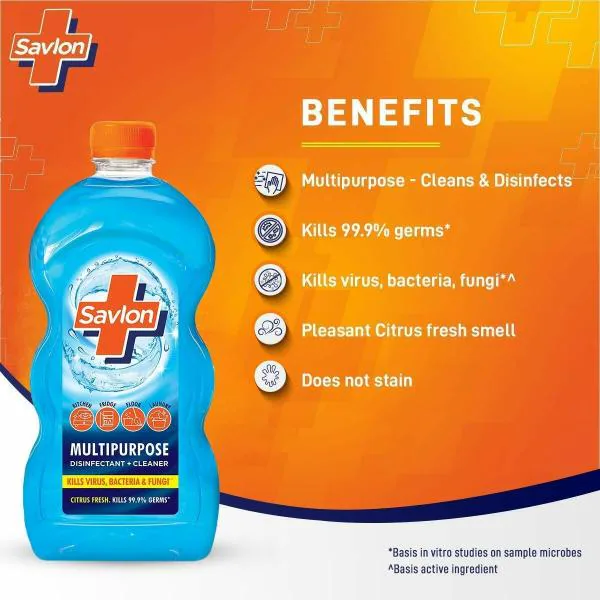 Savlon Multipurpose Disinfectant Cleaner Liquid, 1 ltr | Kills germs on ...