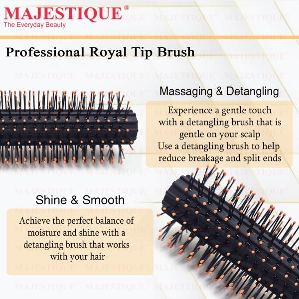 MAJESTIQUE Round Brush Hair Brush for Blow Drying Detangling Brush Wet & Dry perfect to Style ...