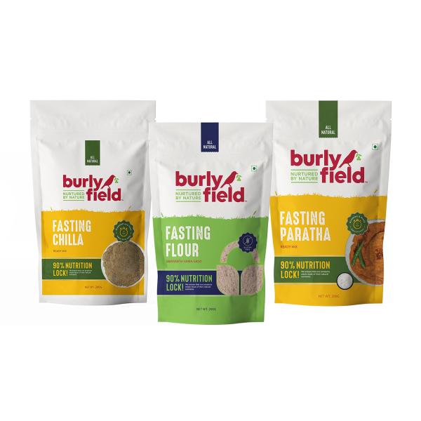 BURLY FIELD 100% Natural Fasting Paratha Ready Mix +Fasting Chilla ...