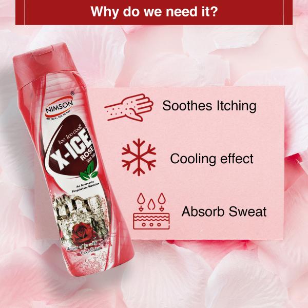 Nimson X-Ice Rose Talcum Powder Necessary Ingredients That Soothes Skin ...