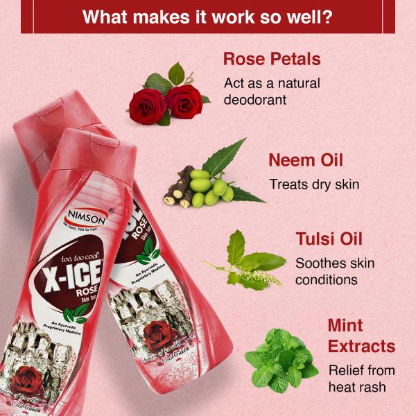 Nimson X-Ice Rose Talcum Powder Necessary Ingredients That Soothes Skin ...