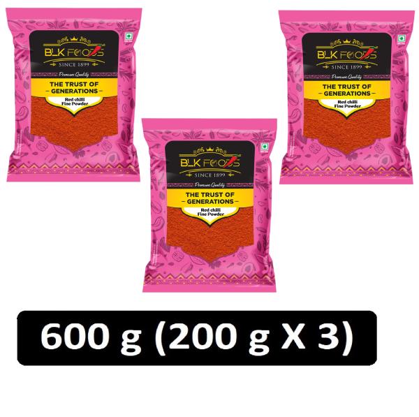 BLK Foods 600g Masala Powder - Red Hot Chili | Pure Teekha Laal Mirch powder (Fine grind) (200g ...
