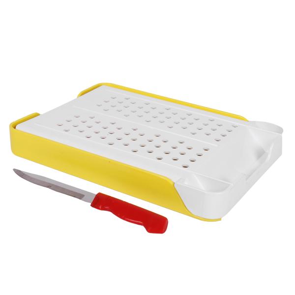 NGOR Plastic Chopping Bord, Chopping Board with one Tray and Stainless ...