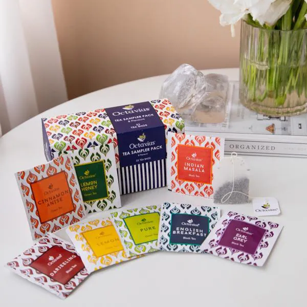 Tea Sampler Pack - 32 Enveloped Tea Bags | Assortment of 8 Fine Black ...