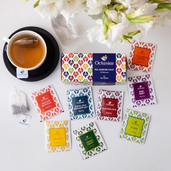 Tea Sampler Pack - 32 Enveloped Tea Bags | Assortment of 8 Fine Black ...