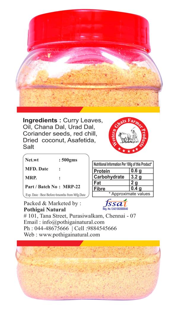 Pothigai Natural Pepper Dhall Rice Powder 500 gms /100% Natural ...