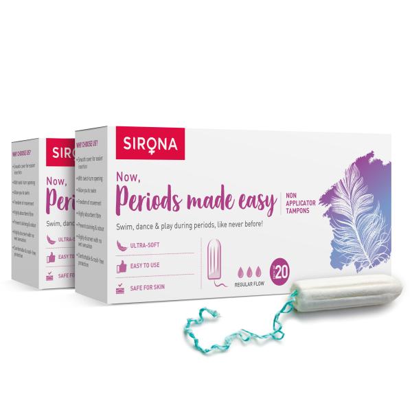 Sirona FDA Approved Premium Digital Tampon (Medium Flow) - 40 Tampon (2 Pack - 20 Tampon Each ...