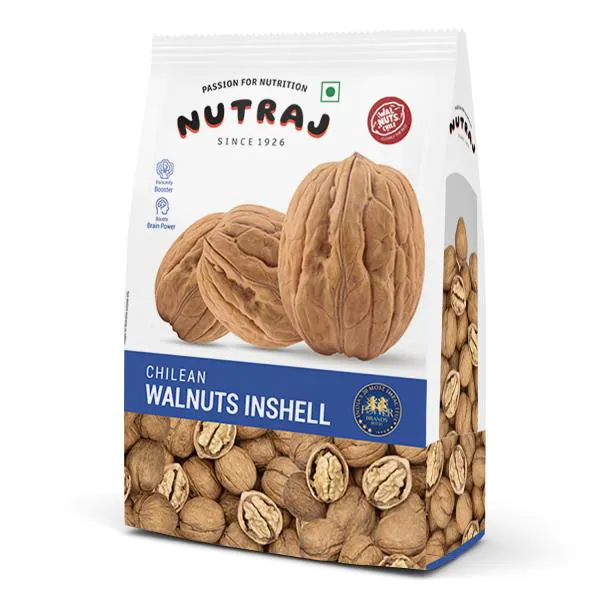 Nutraj Chilean 1kg Inshell Walnut | Akhrot | Delicious & Crunchy Walnut | High in anti oxidants ...