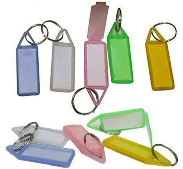 Aptitude Multicolour Plastic Double Sided Tag Label Locking Keychain ...