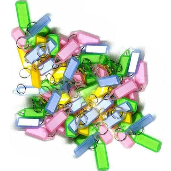 Aptitude Multicolour Plastic Double Sided Tag Label Locking Keychain ...