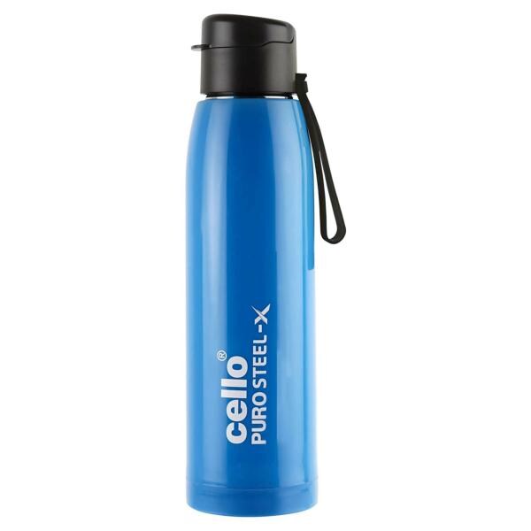 Cello Puro Steel-X Cooper Water Bottle, 900ml, Blue - JioMart