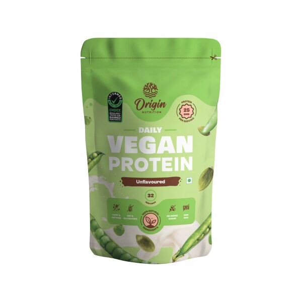 Origin Nutrition 100% Natural Vegan Protein Powder 1Kg, Unflavoured ...