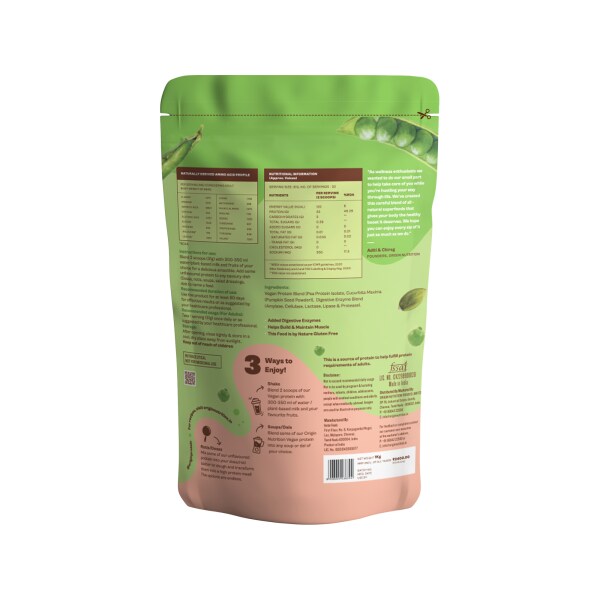 Origin Nutrition 100% Natural Vegan Protein Powder 1Kg, Unflavoured ...