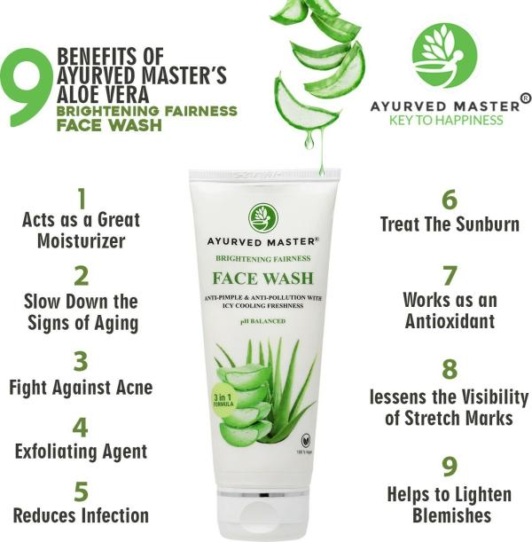 AYURVED MASTER Anti Acne and Anti Pimple Aloe Vera Face Wash for All ...